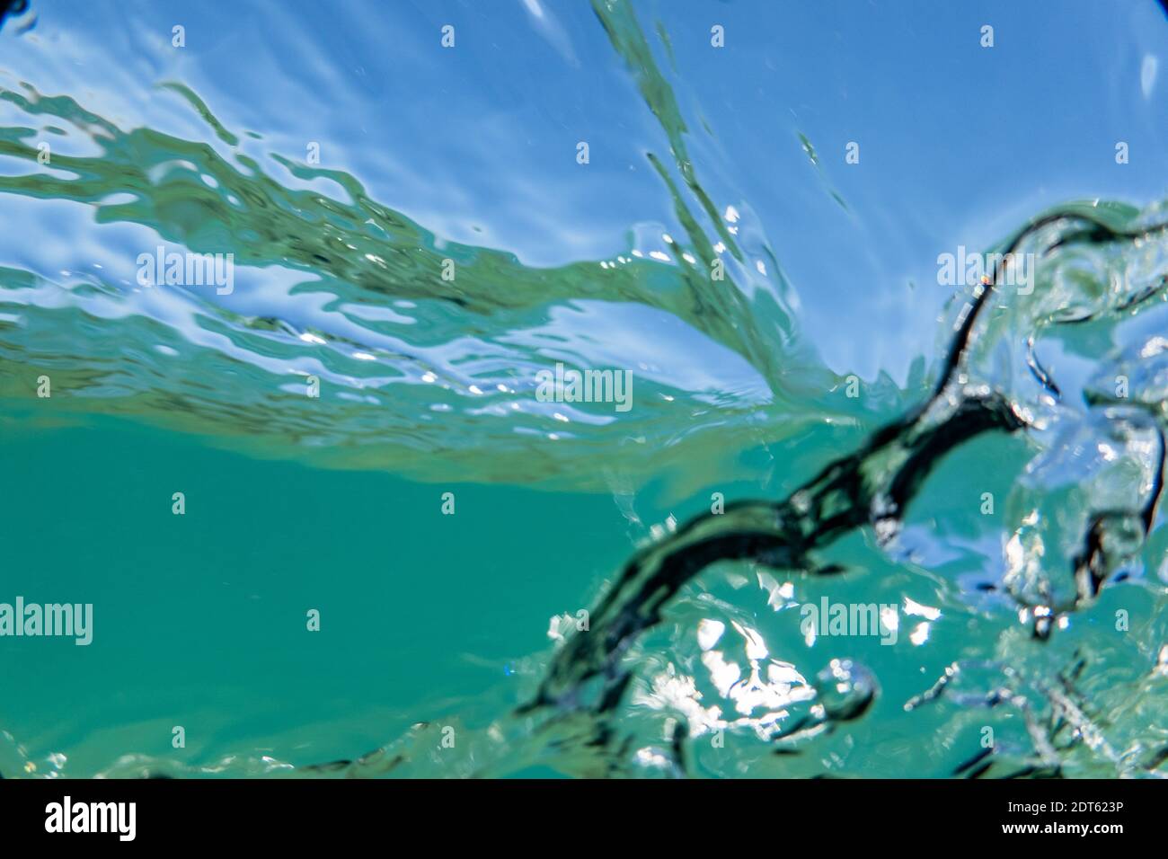 Extreme close-up of water splashing in deep sea Stock Photo - Alamy