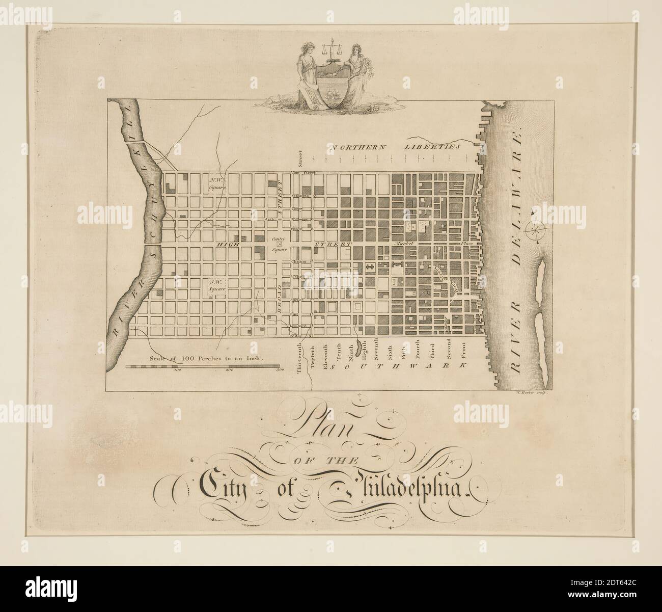 Artist: William F. Barker, Plan of the City of Philadelphia, ca. 1800 ...