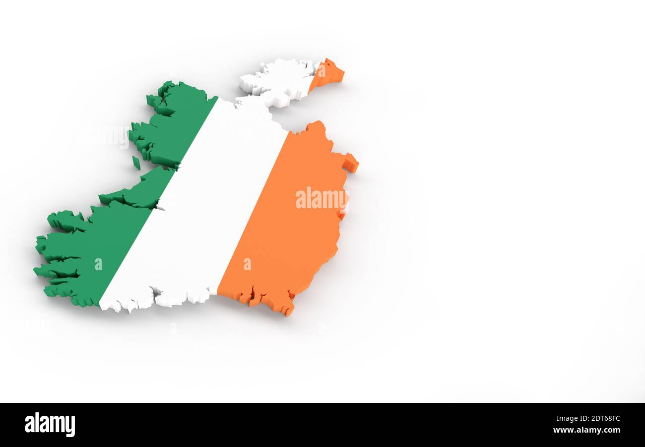 Ireland map with Ireland flag Stock Photo - Alamy