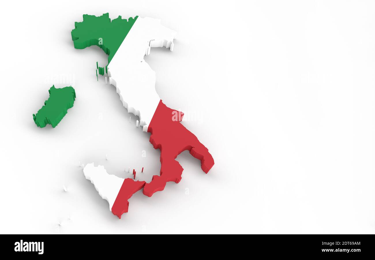 Italy map with Italian flag Stock Photo - Alamy