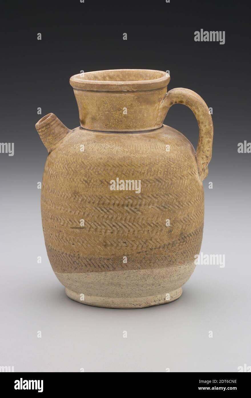 Ewer, 7th century, Stoneware with white slip and impressed design under ...