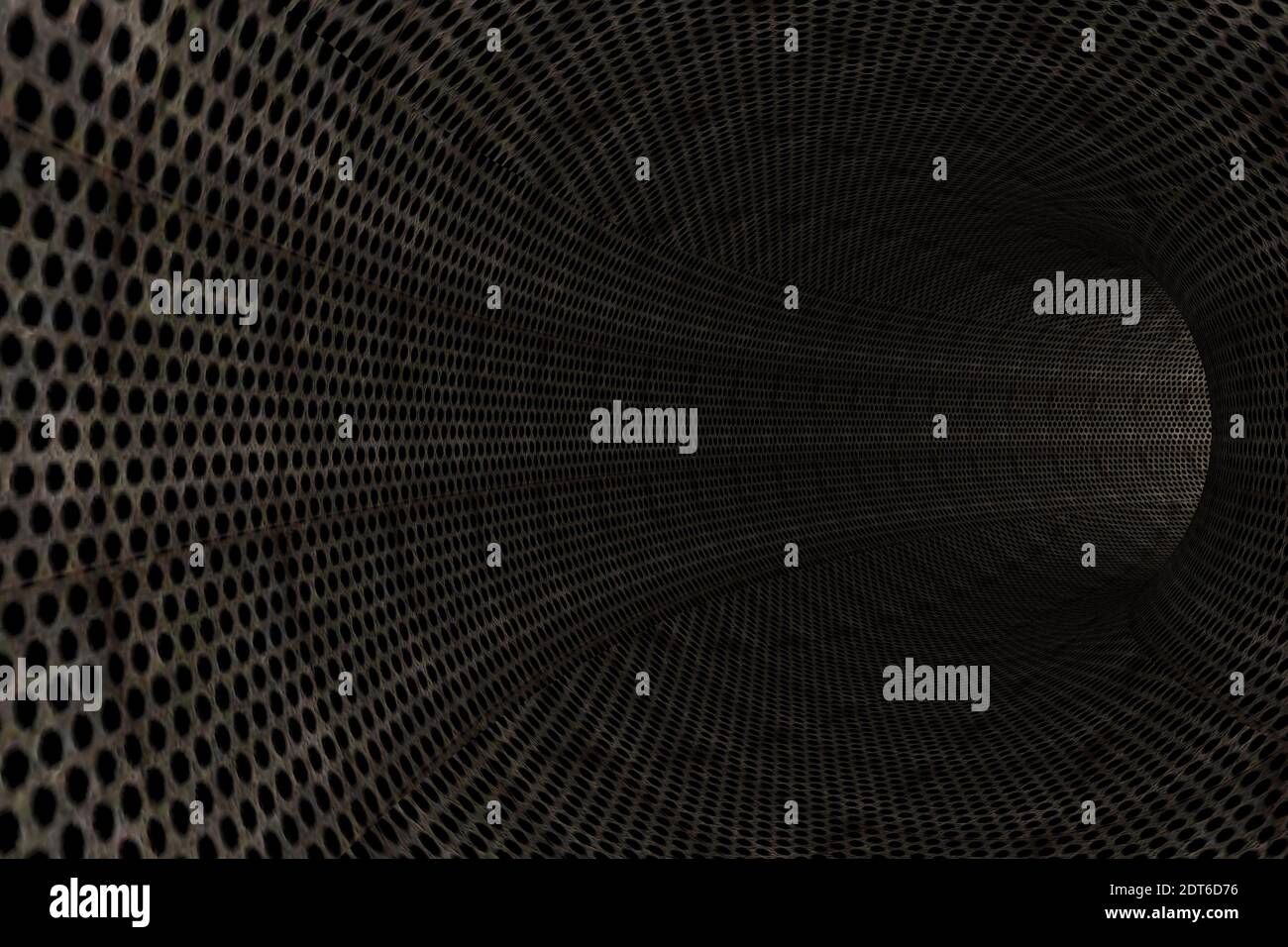 Abstract tunnel with metallic spotted walls. 3D rendering Stock Photo ...