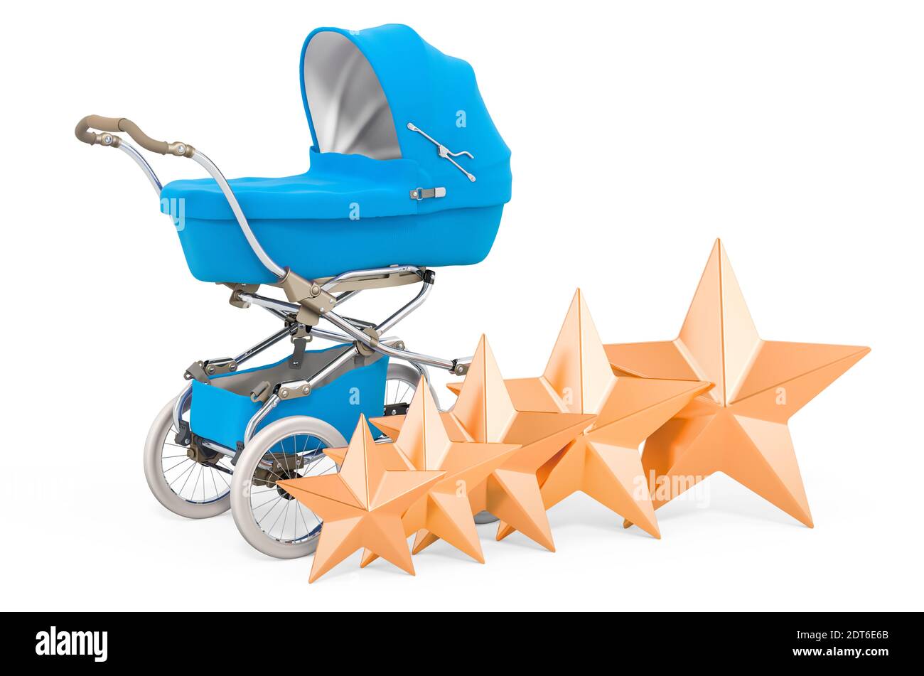 Customer rating of baby stroller, concept. 3D rendering isolated on ...