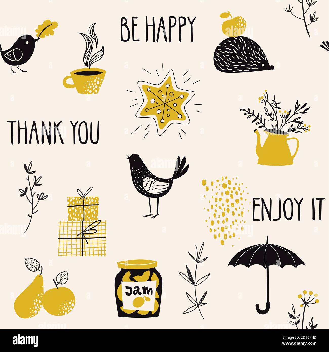 Seamless vintage style hand drawn background for textile or paper Stock ...