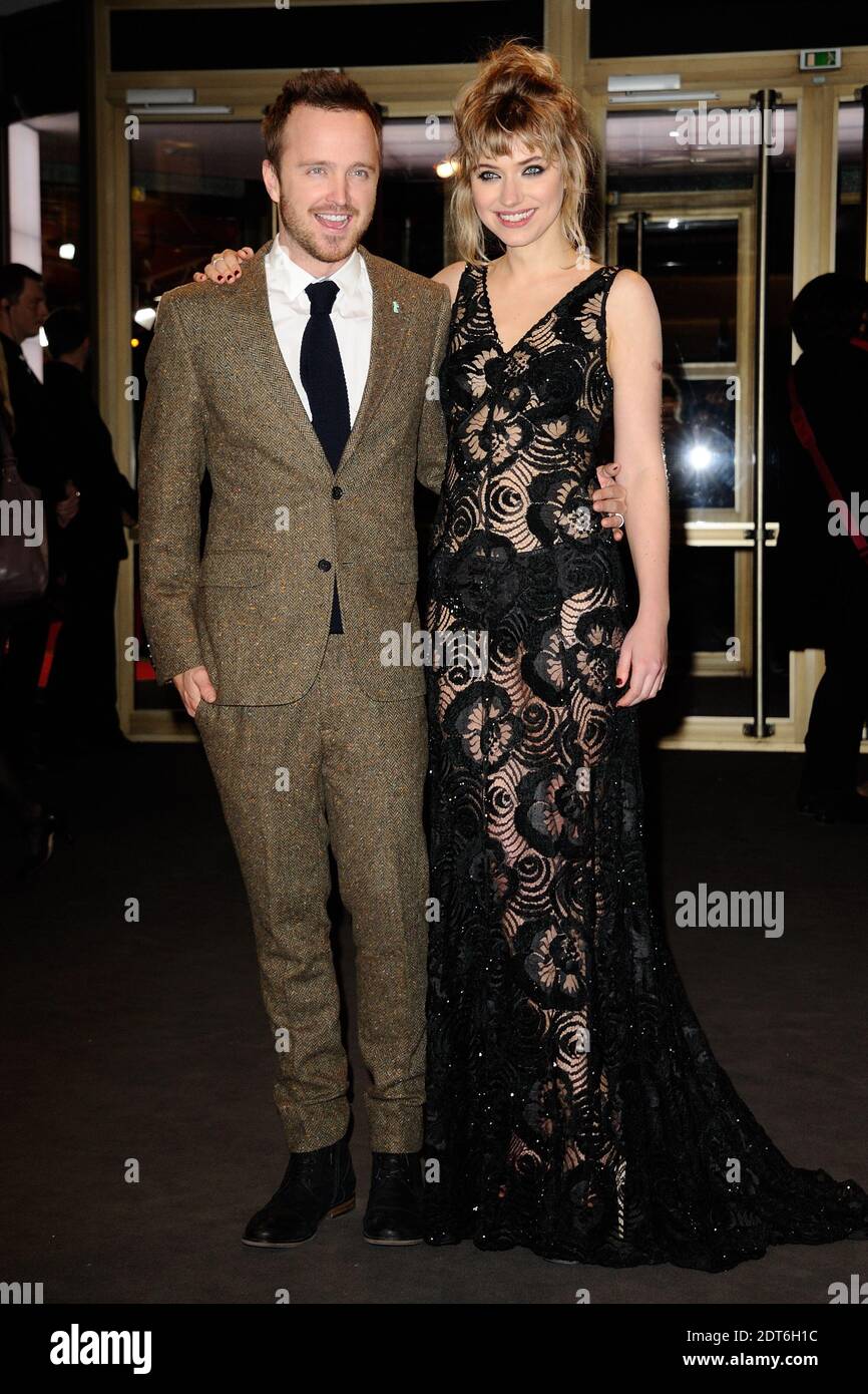 Aaron Paul and Imogen Poots attending the 'A Long Way Down' Premiere ...