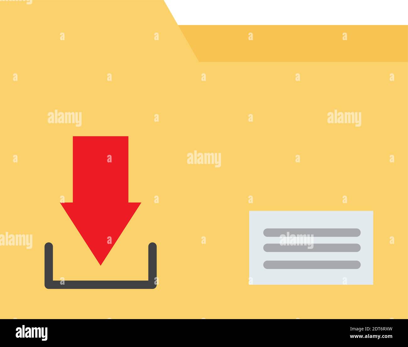 folder data file with arrow down flat style icon Stock Vector Image ...