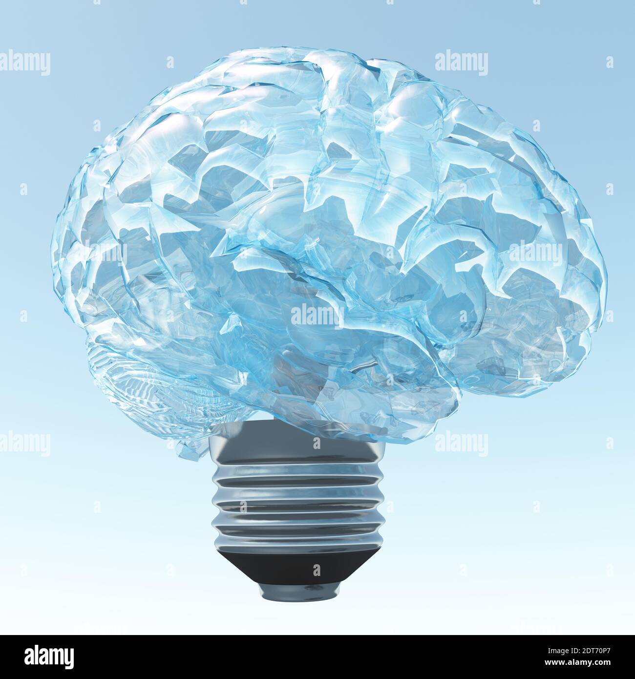 Glass light bulb brain 3d hi-res stock photography and images - Alamy