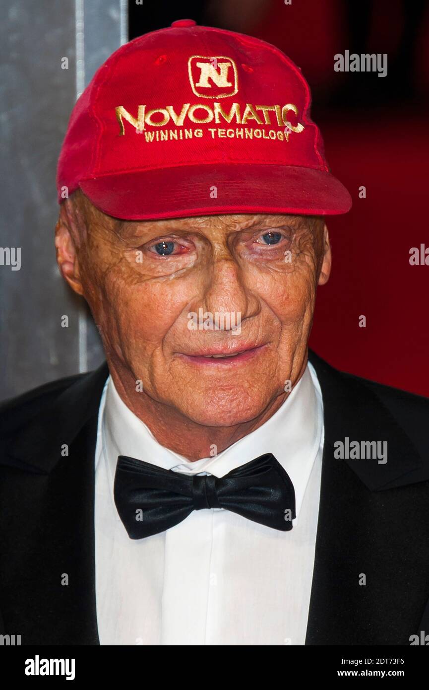 Niki Lauda arriving for the 2014 EE British Academy Film Awards (BAFTA ...