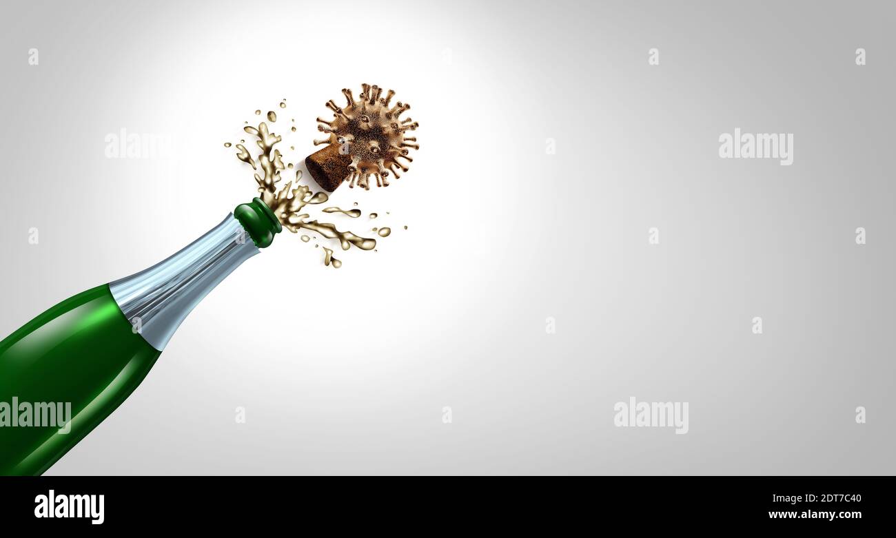 Healthy New Year celebration and medical cure as a sparkling wine ...