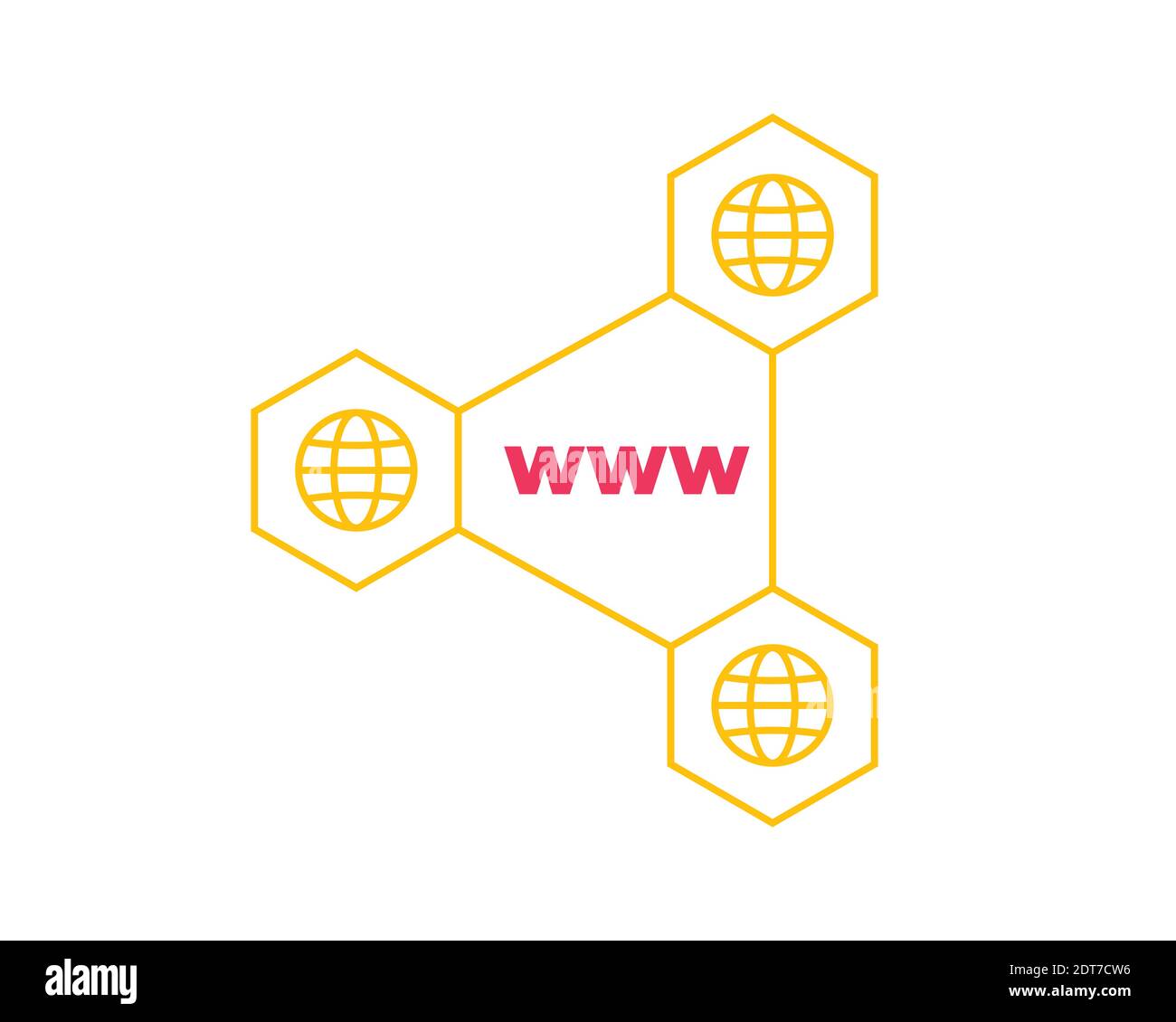 Social network. Flat globe icons on the circle. Vector illustration ...