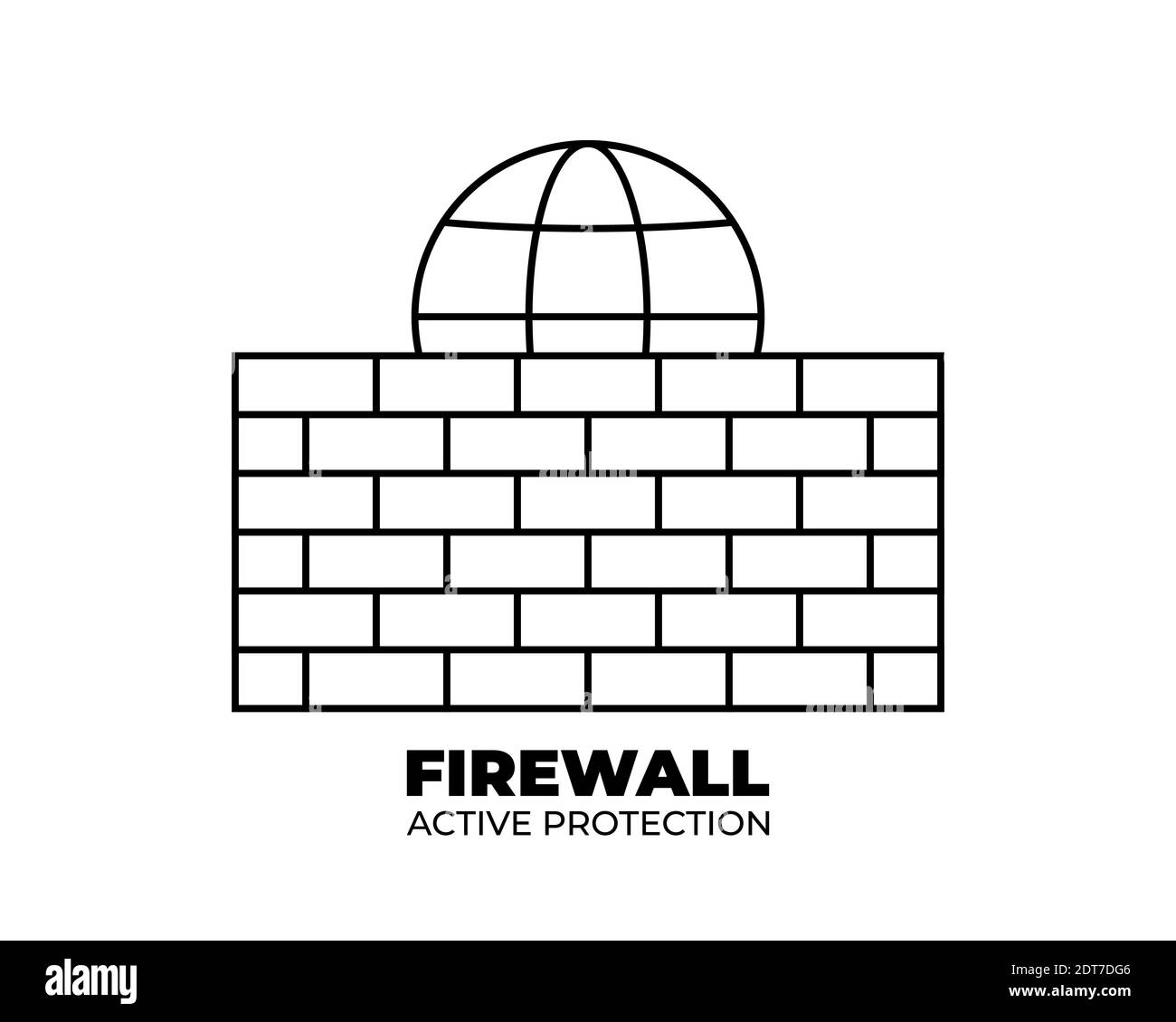 Firewall icon design isolated on white background. Vector illustration ...