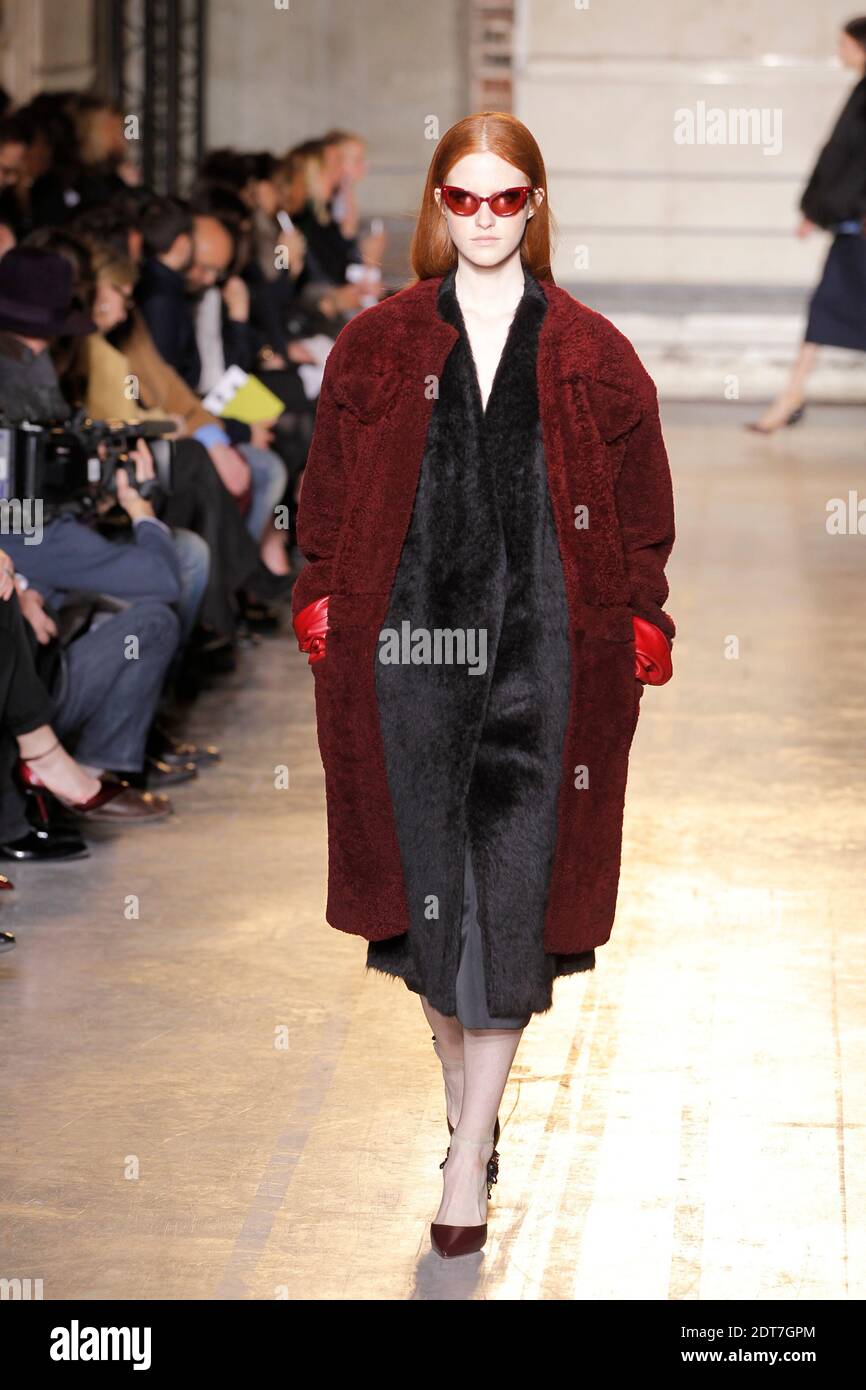 A model displays a creation by designer Alessandro Dell'acqua for ...