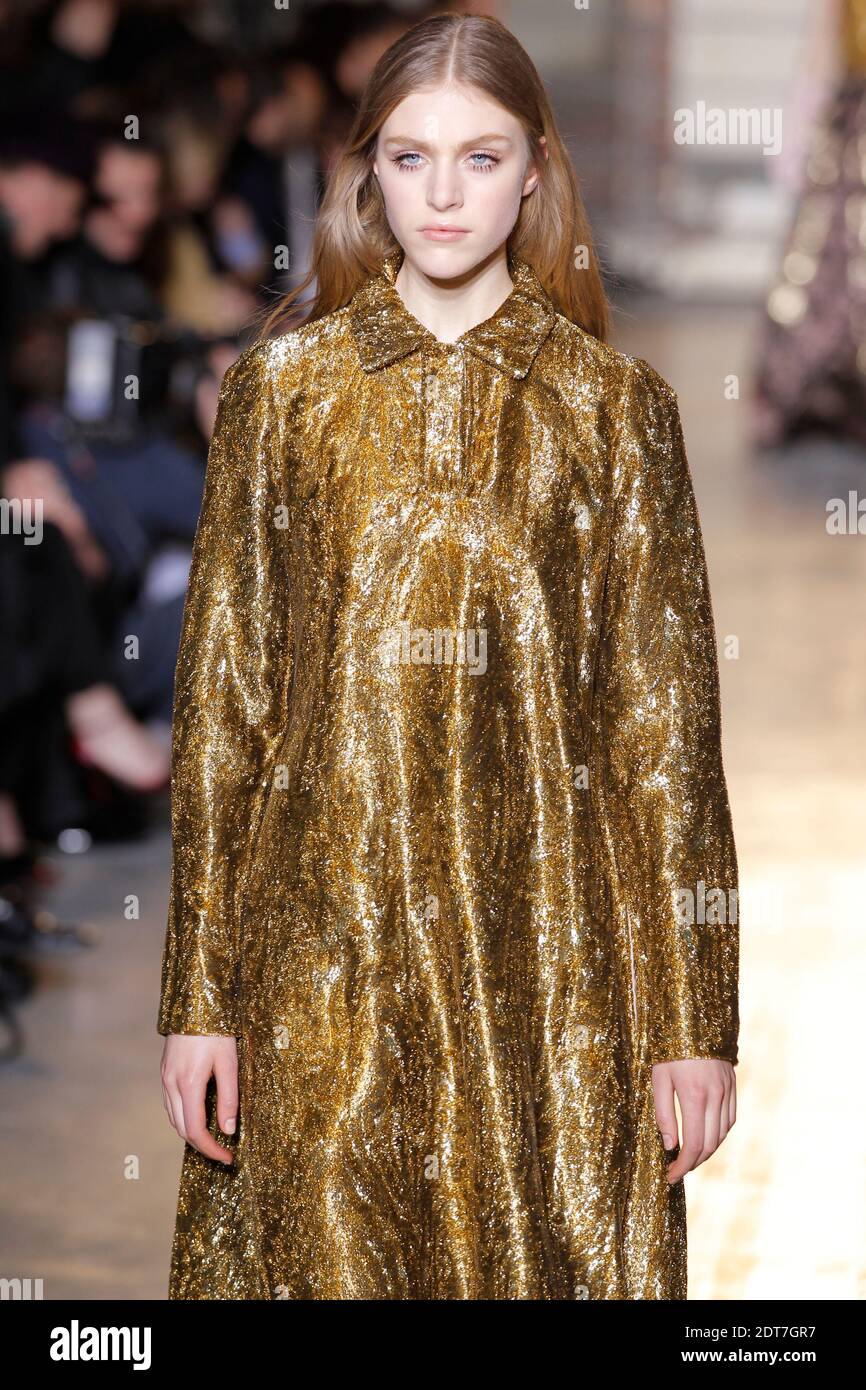 A model displays a creation by designer Alessandro Dell'acqua for ...