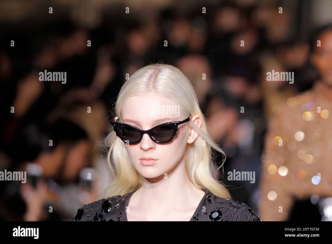 A model displays a creation by designer Alessandro Dell'acqua for ...