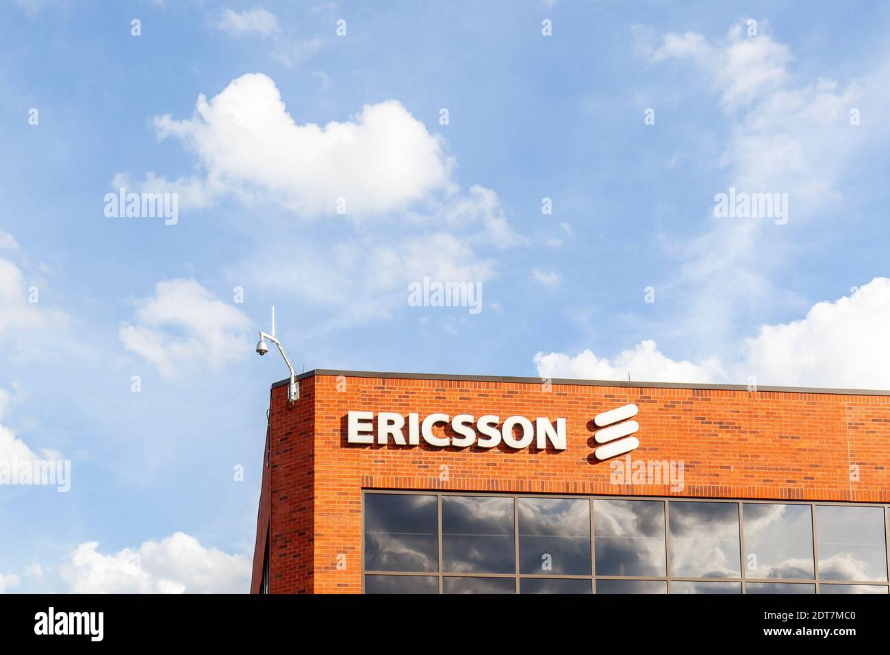 Ericsson Canada Inc sign in Kanata on August 8, 2020 with text space ...