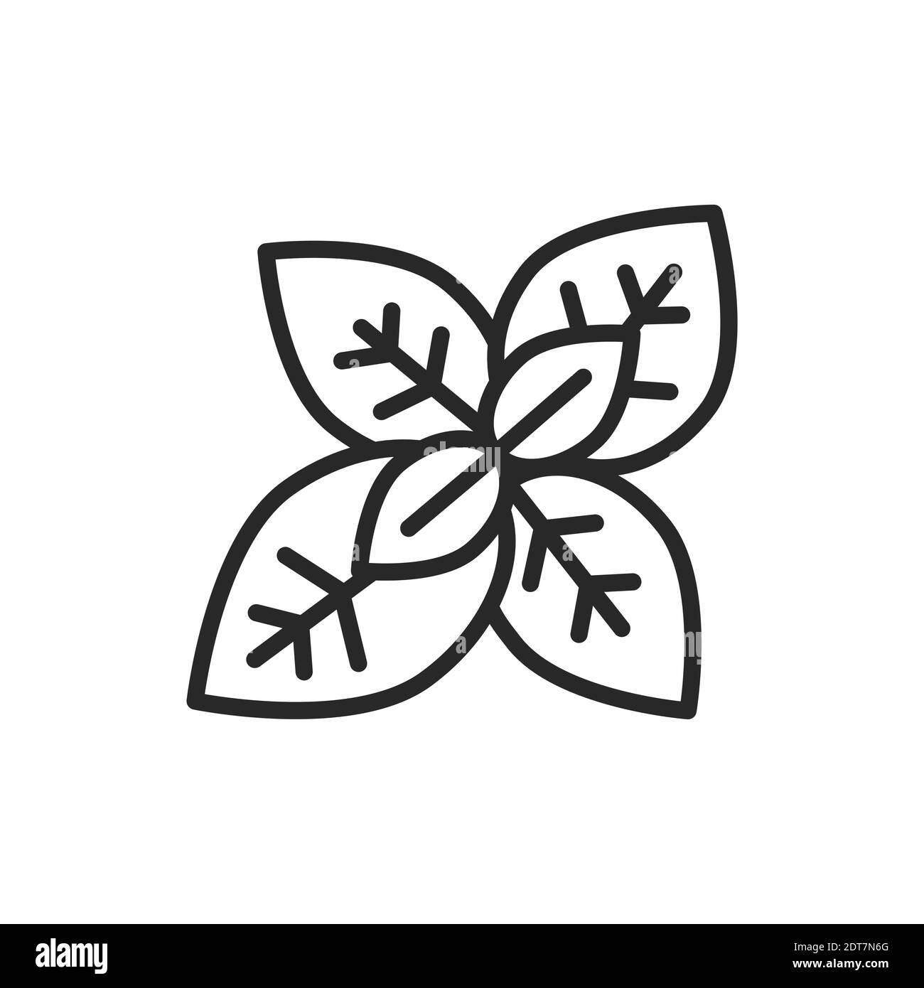 Basil black line icon. Spices product. Vector illustration Stock Vector ...