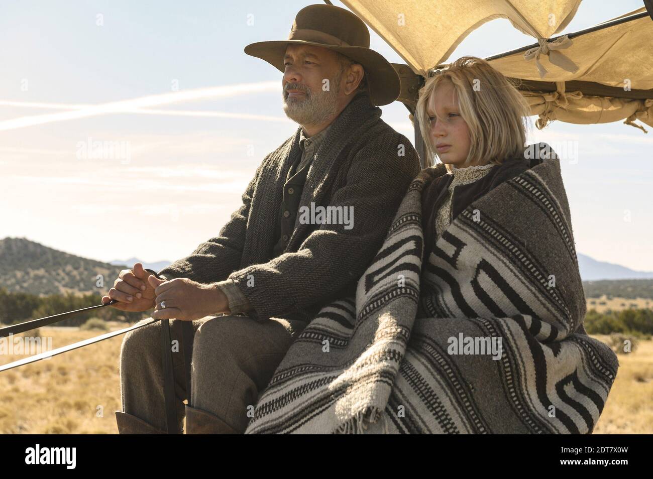 NEWS OF THE WORLD, from left: Tom Hanks, Helena Zengel, 2020. ph: Bruce ...