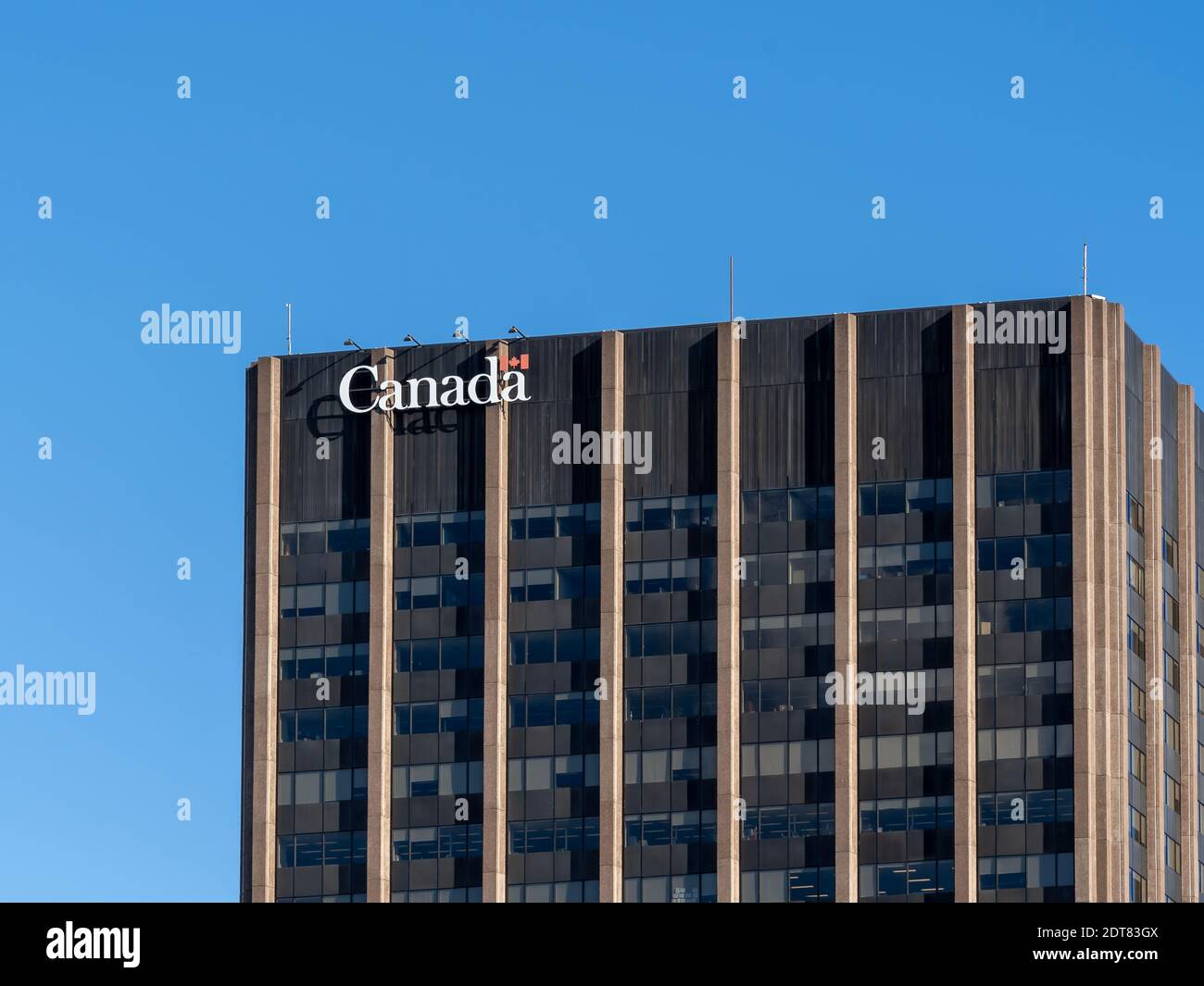 Government of Canada logo on the building in Ottawa, Ontario, Canada ...