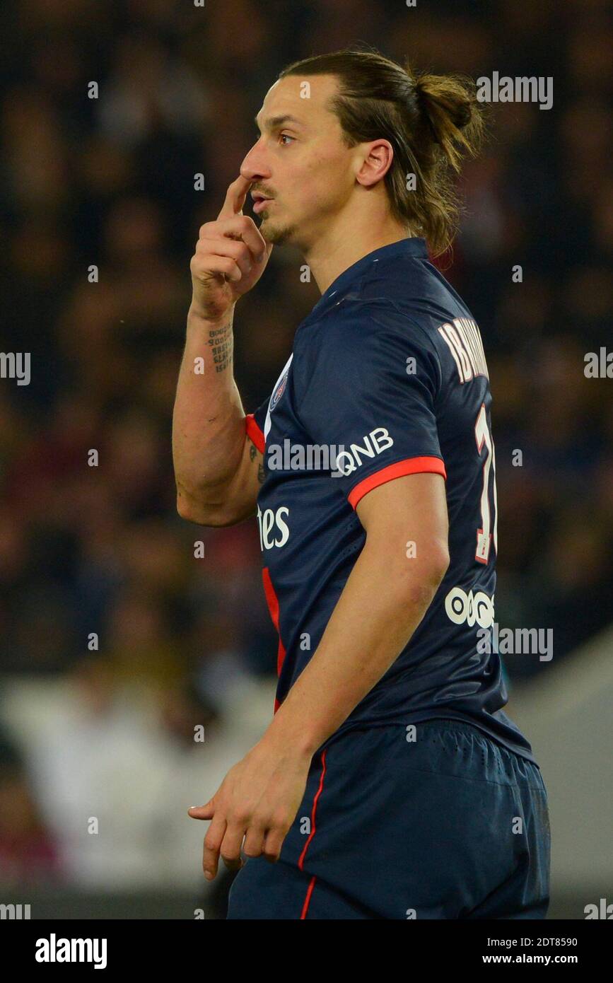 PSG's Zlatan Ibrahimovic during the French First League soccer match ...