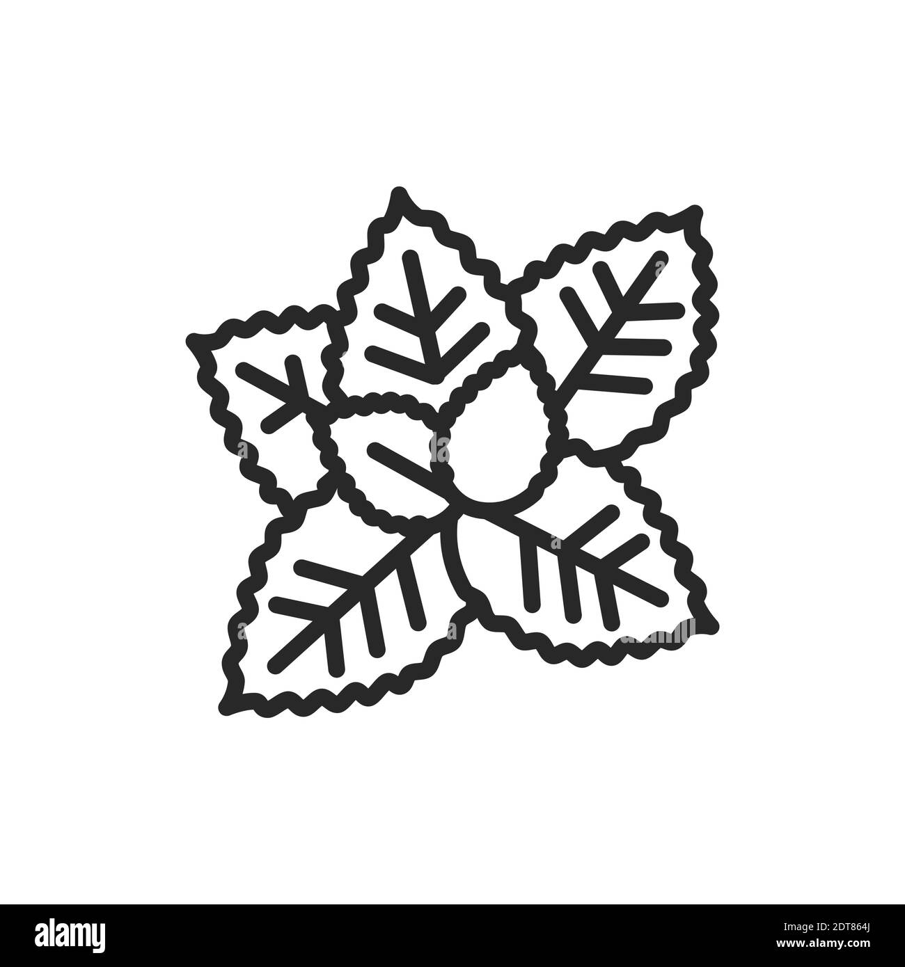 Basil black line icon. Cooking ingredient. Vector illustration Stock ...