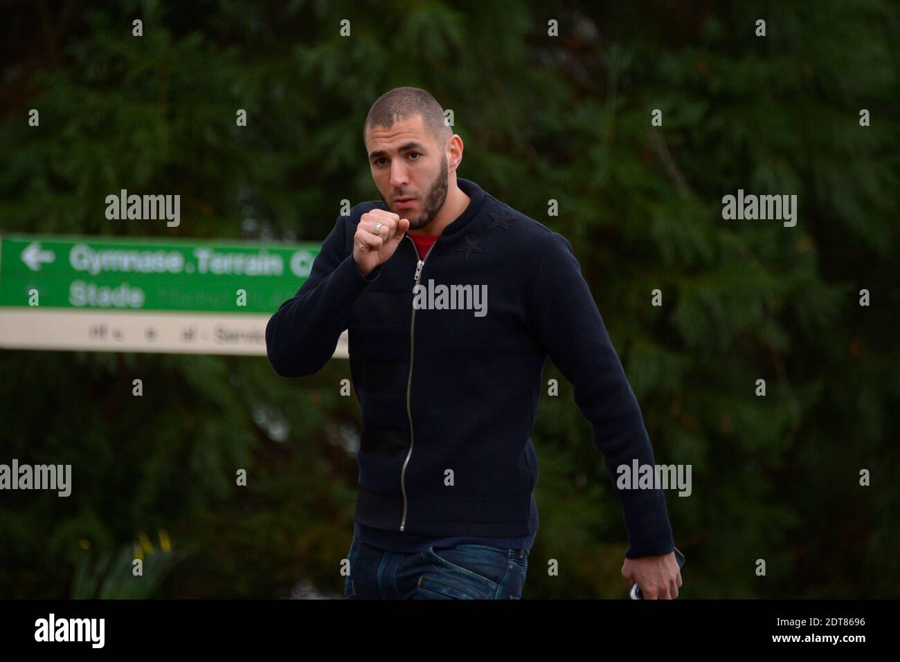 Karim Benzema in at the training center in Clairefontaine-en-Yvelines ...