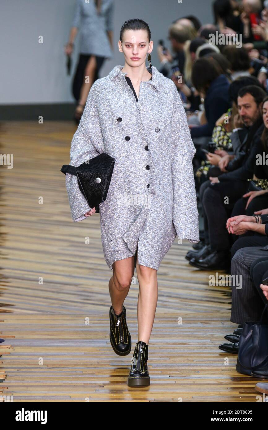 A model displays a creation by designer Phoebe Philo for Celine Fall ...