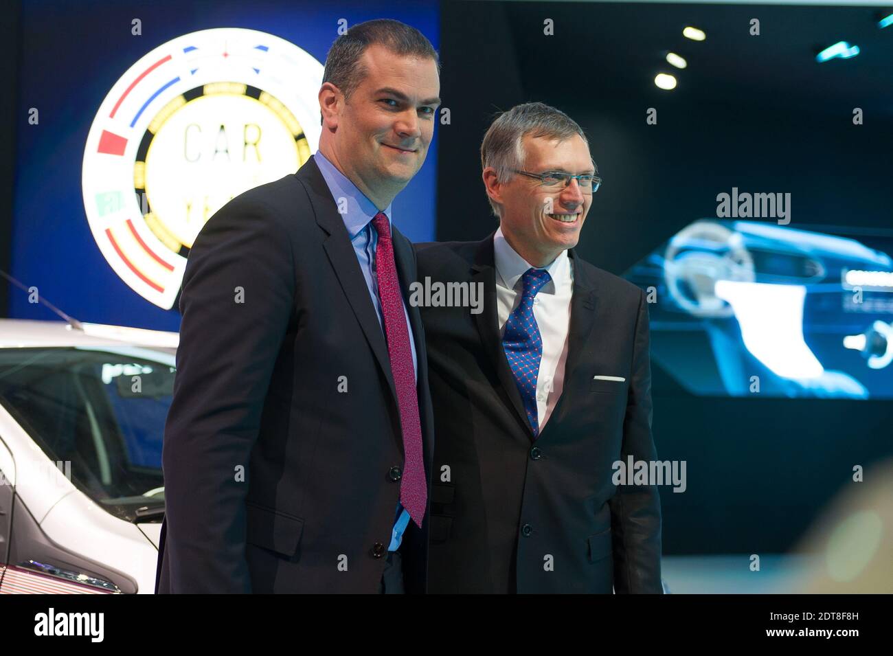 Maxime Picat CEO Peugeot (L) and Carlos Tavares Chairman of the Board ...