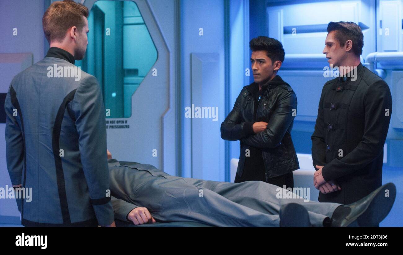 PANDORA, standing from left: Oliver Dench, Akshay Kumar, Ben Radcliffe ...