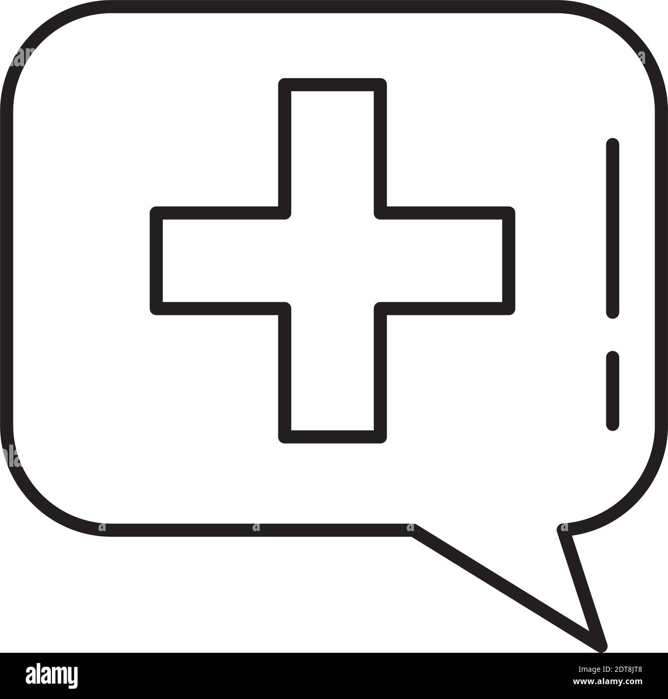 medical cross symbol in speech bubble line style icon Stock Vector ...
