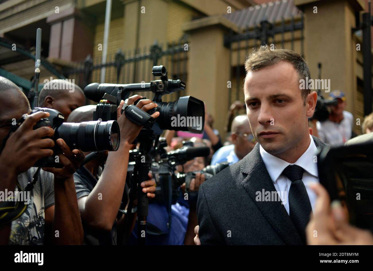 Oscar Pistorius is spotted leaving the Pretoria High Court, at the end ...