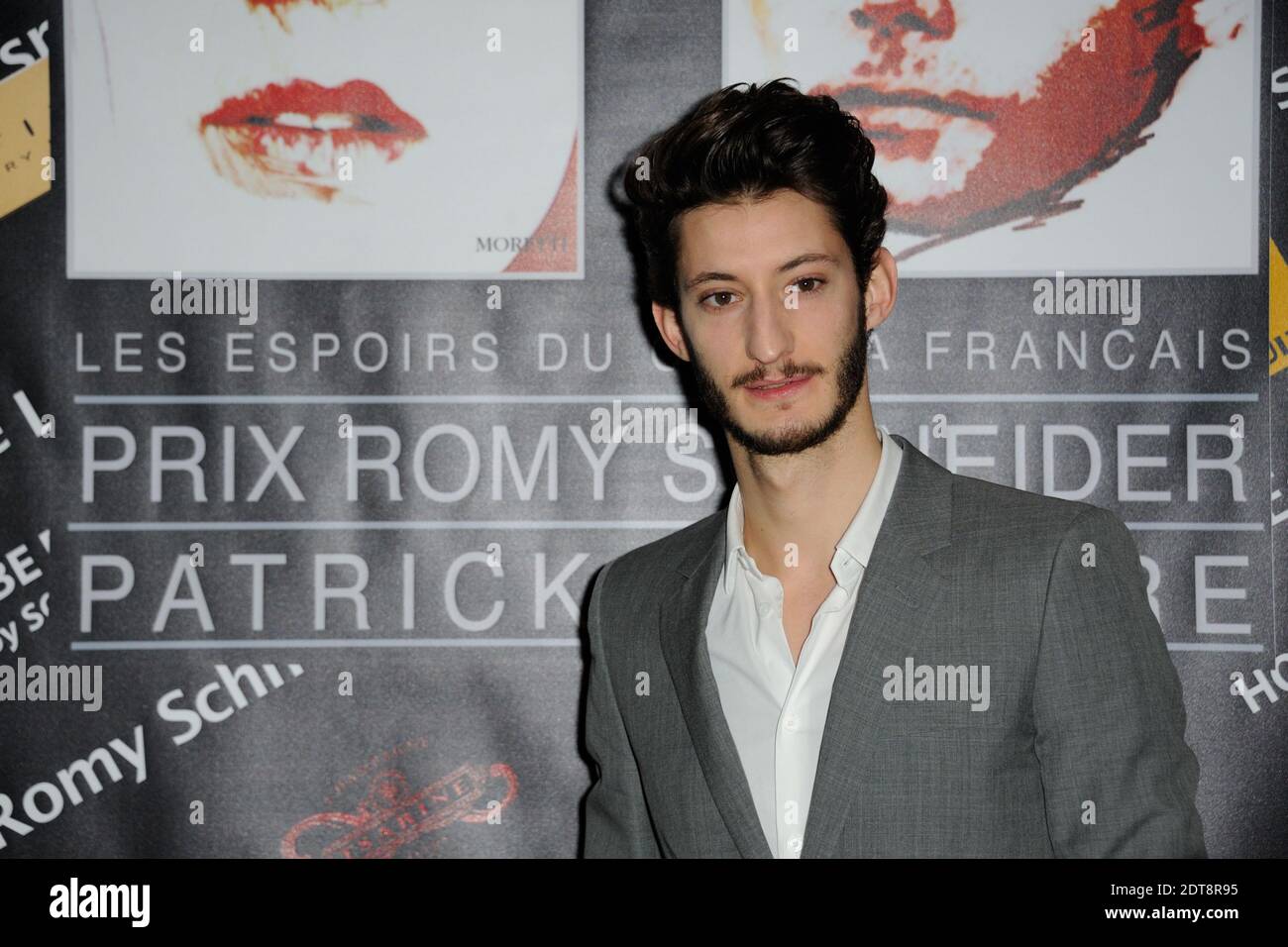 Pierre Niney posing at the Scribe hotel during the 'Prix Romy Schneider ...