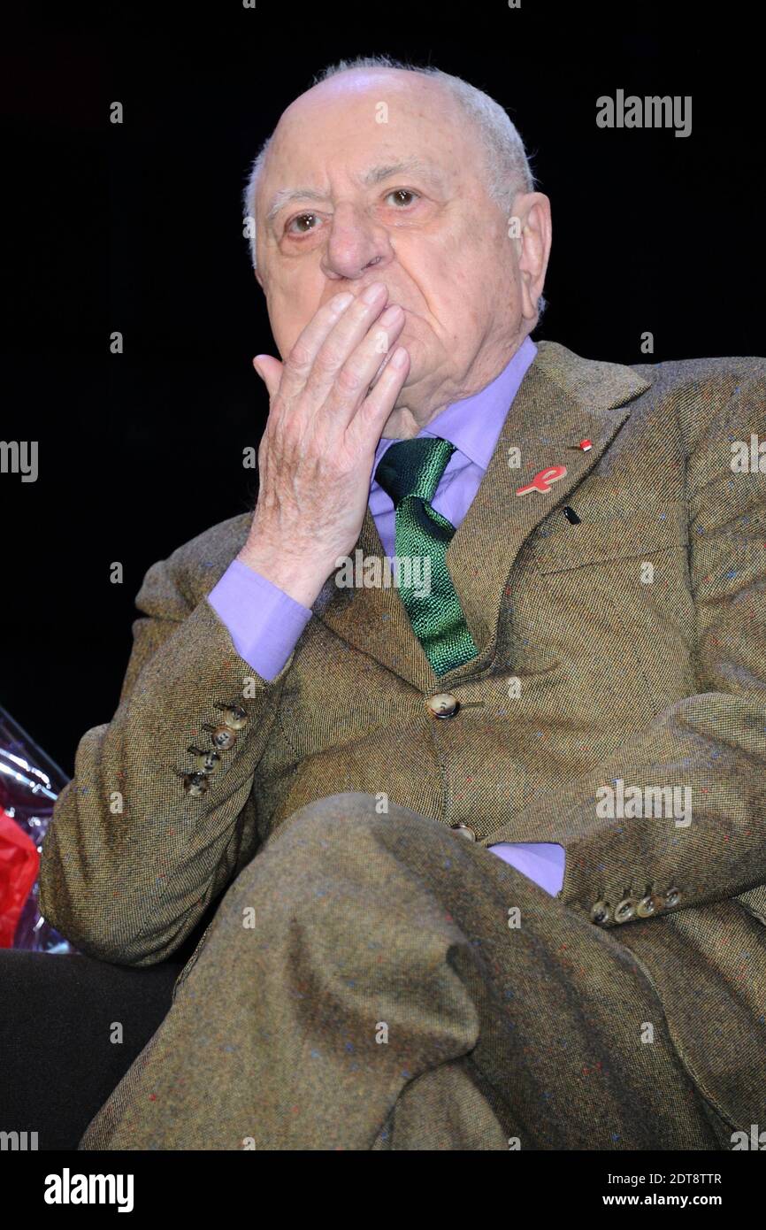 Pierre Berge attending the launching of the 2014 Sidaction and the ...