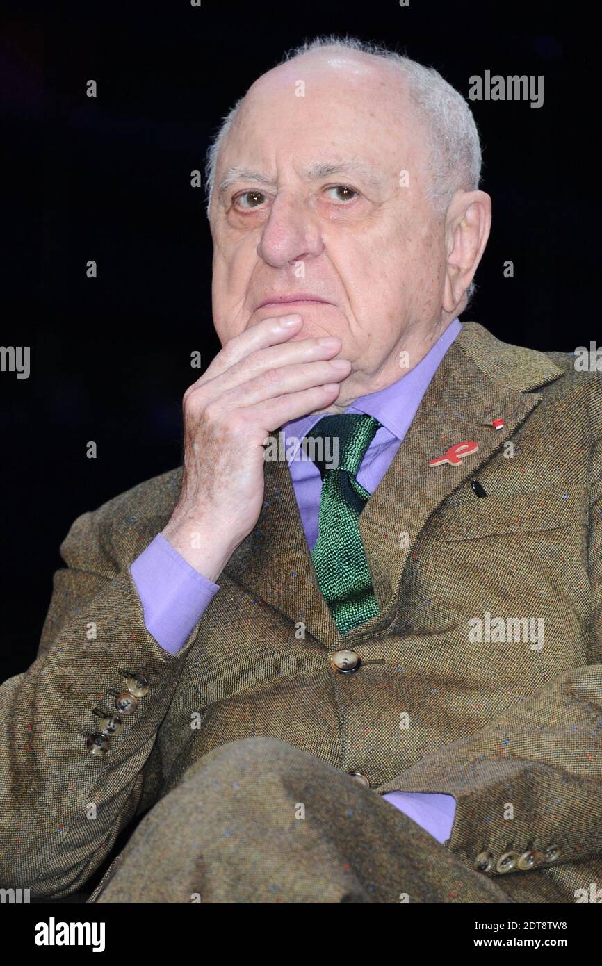 Pierre Berge attending the launching of the 2014 Sidaction and the ...