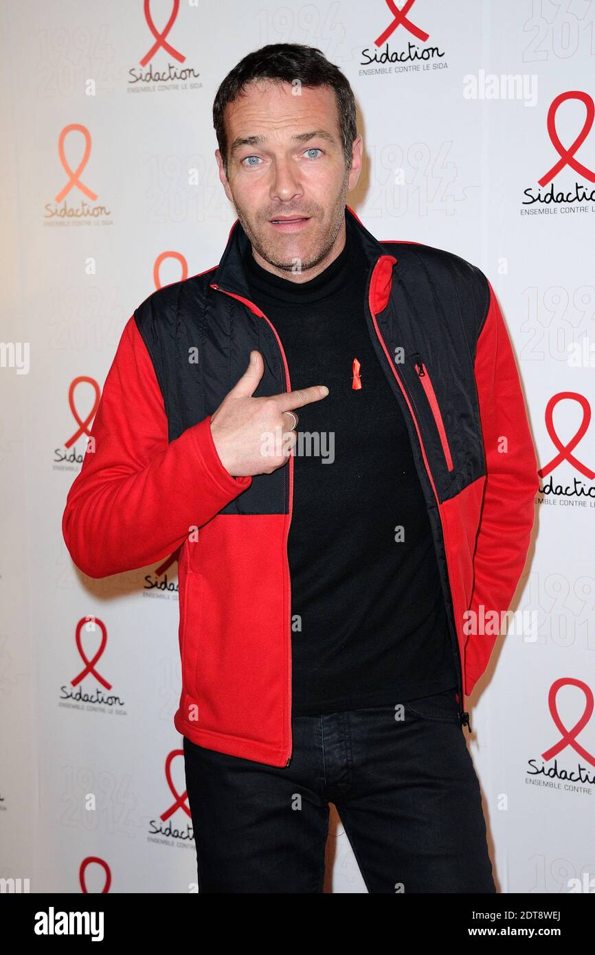 Marc-Emmanuel Dufour posing at a photocall for the launching of the ...