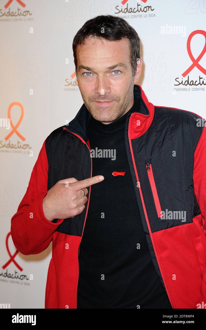 Marc-Emmanuel Dufour posing at a photocall for the launching of the ...