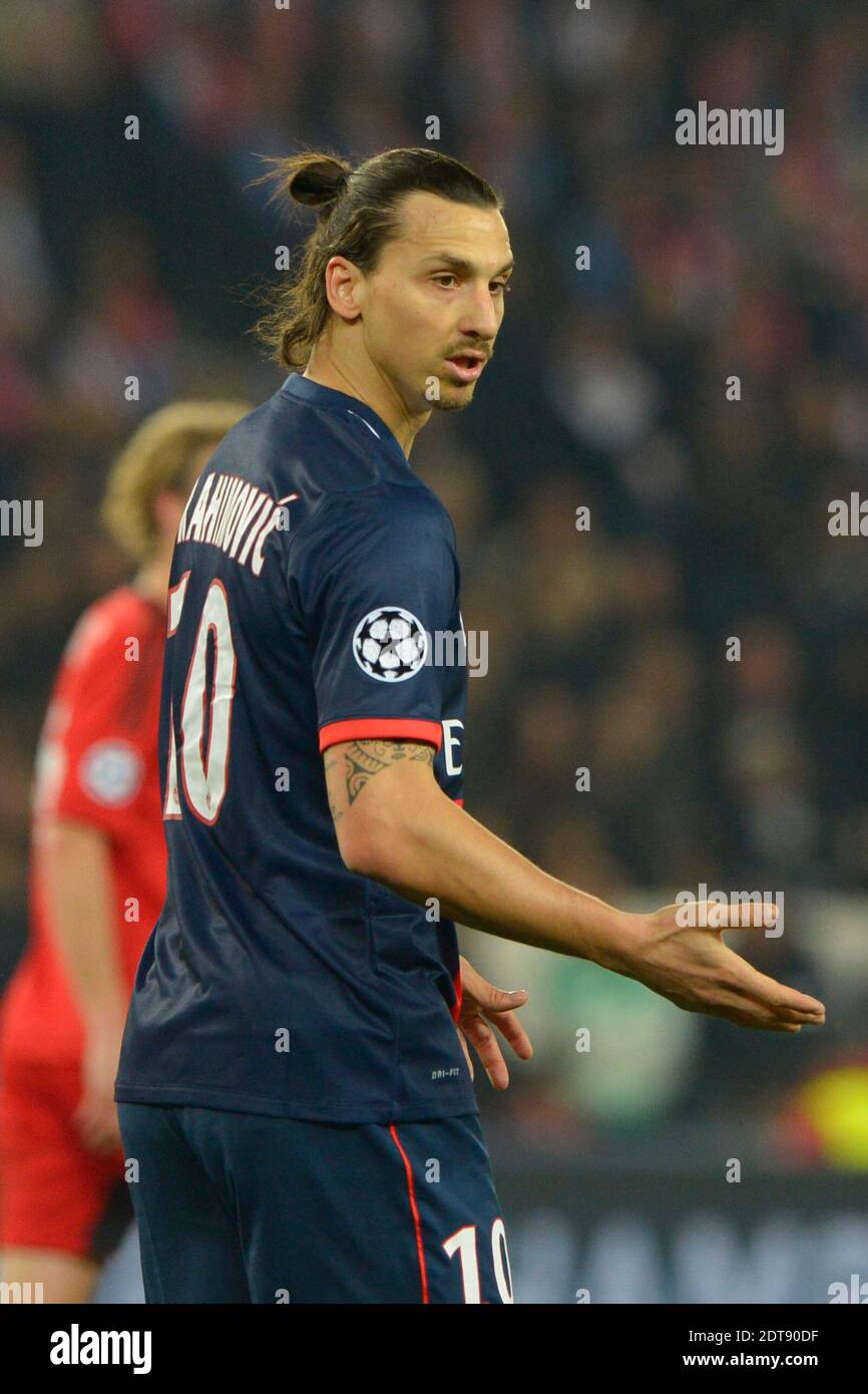 PSG's Zlatan Ibrahimovic during the UEFA Champions League 16 second leg ...