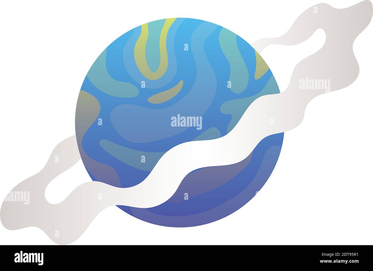 cute planet with blue color and clouds Stock Vector Image & Art - Alamy