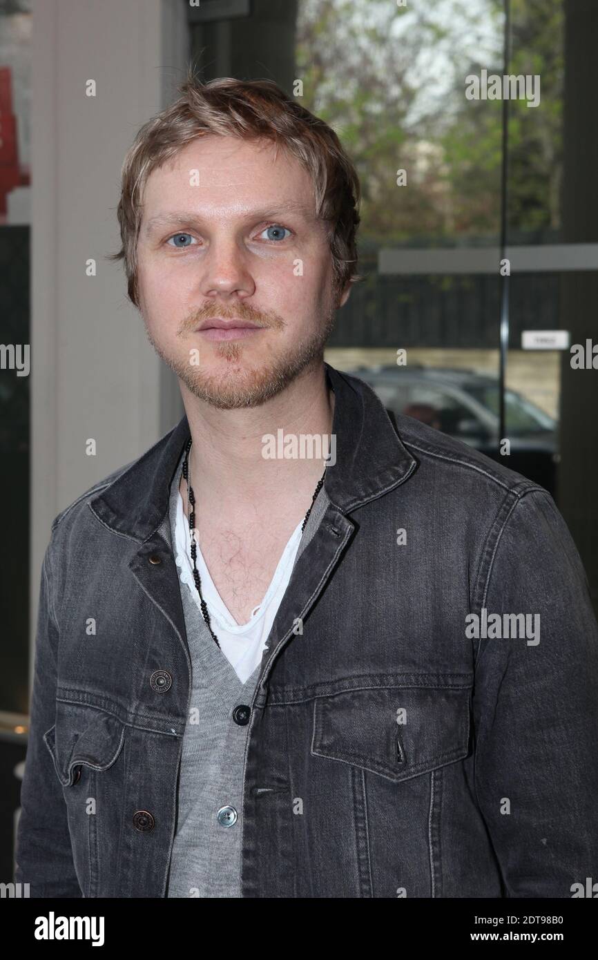 Kyo lead singer Benoit Poher arrives at the TV show Vivement Dimanche ...