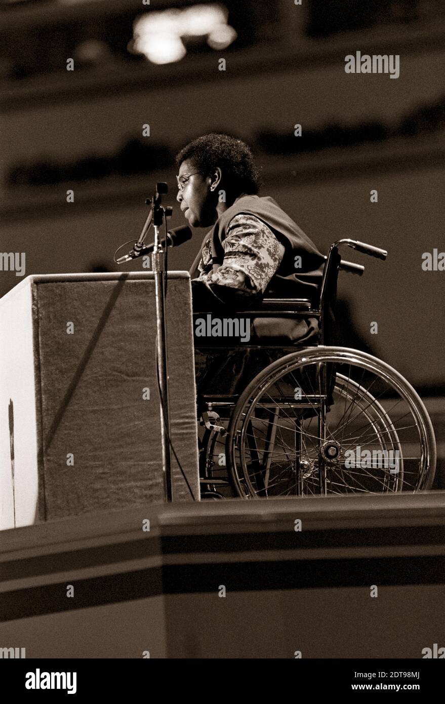 Barbara Jordan speaking at the 1988 Democratic National Convention in ...