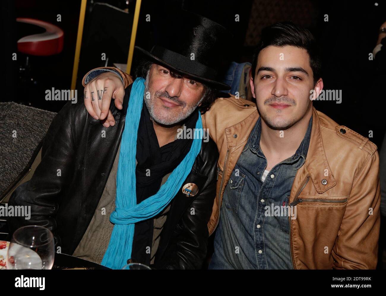 Rachid Taha and his son Lyes Taha attending a party to celebrate ...