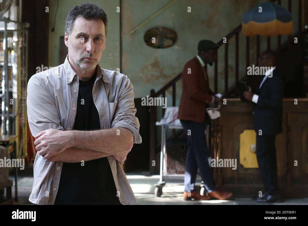 British artist Bruce Clarke poses before a press conference to present ...