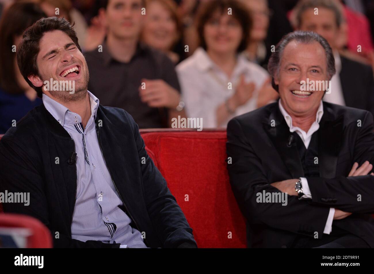 Michel Leeb and son Tom Leeb at the taping of Vivement Dimanche in ...