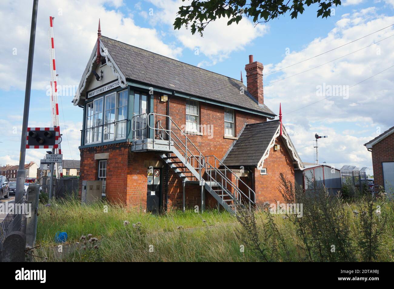 West Street junction signal box on the railway line near the station ...