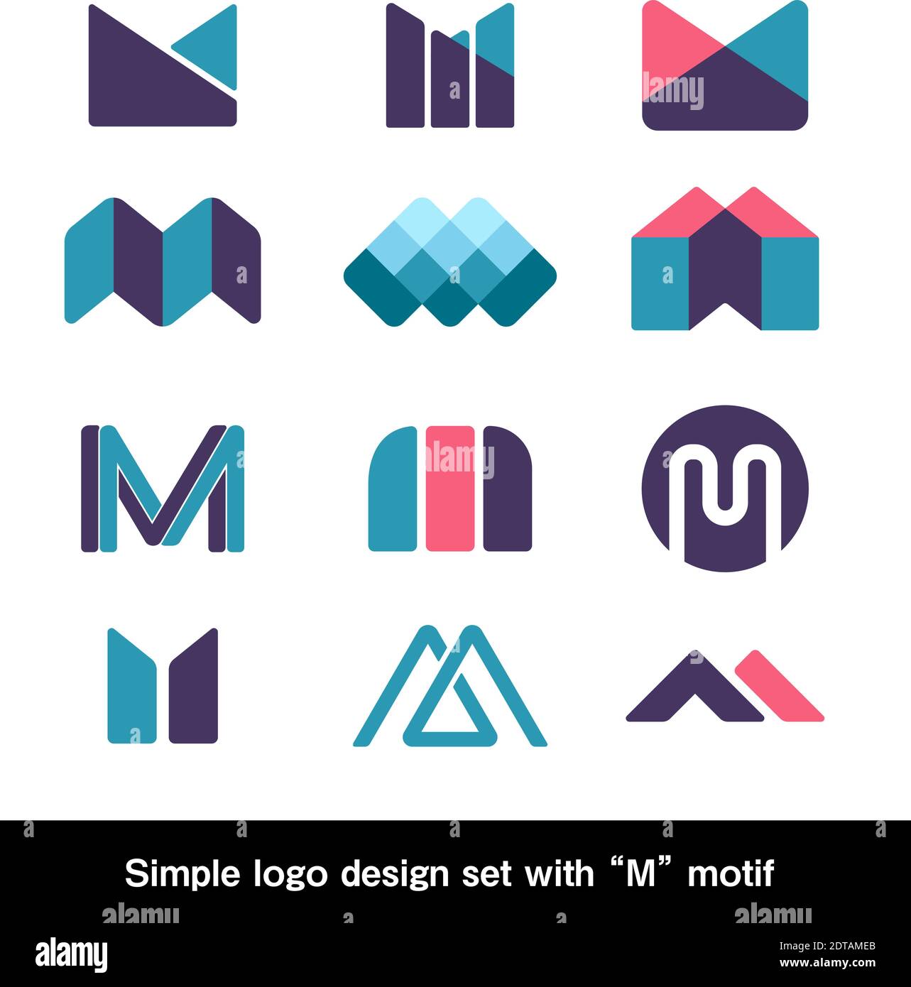 Simple logo design set with "M" motif. Vector illustration Stock Vector ...