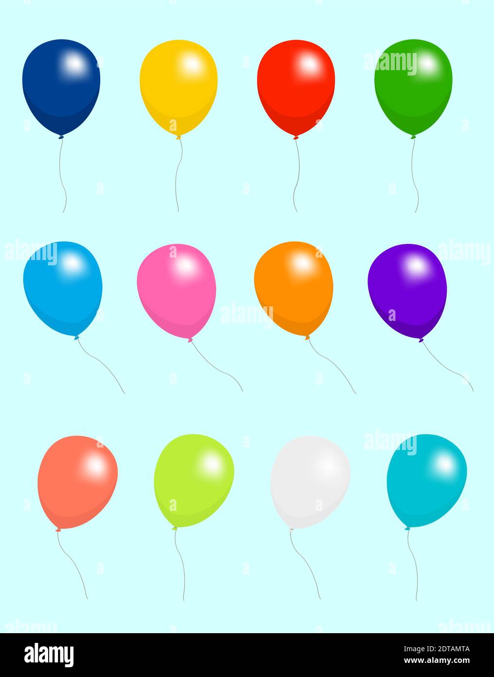Colorful helium balloons vector illustration set Stock Vector Image ...