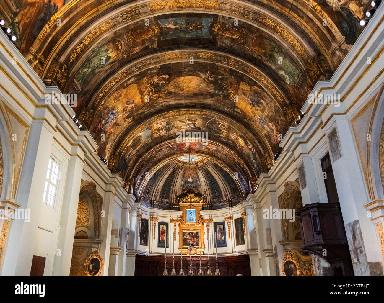 Beautiful interior with paintings and decorations inside of Church in ...