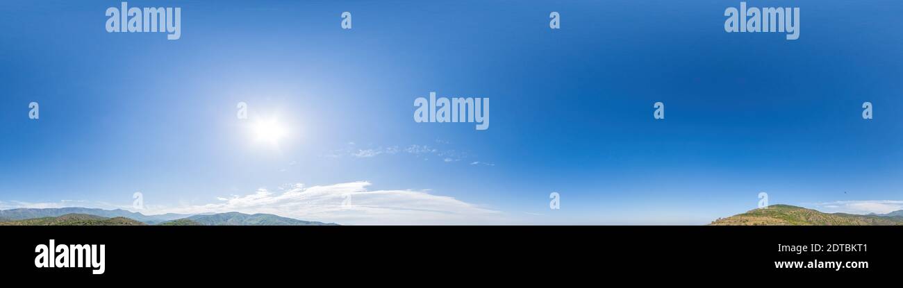 Blue sky with light clouds Seamless panorama in spherical ...