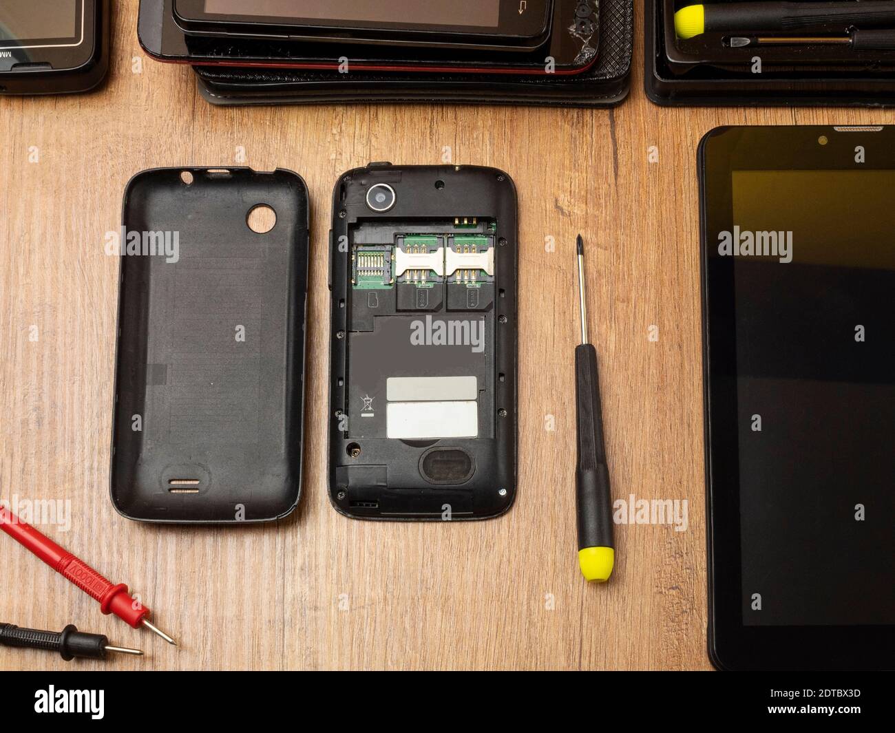 Mobile phone repair. Background and copy space Stock Photo - Alamy