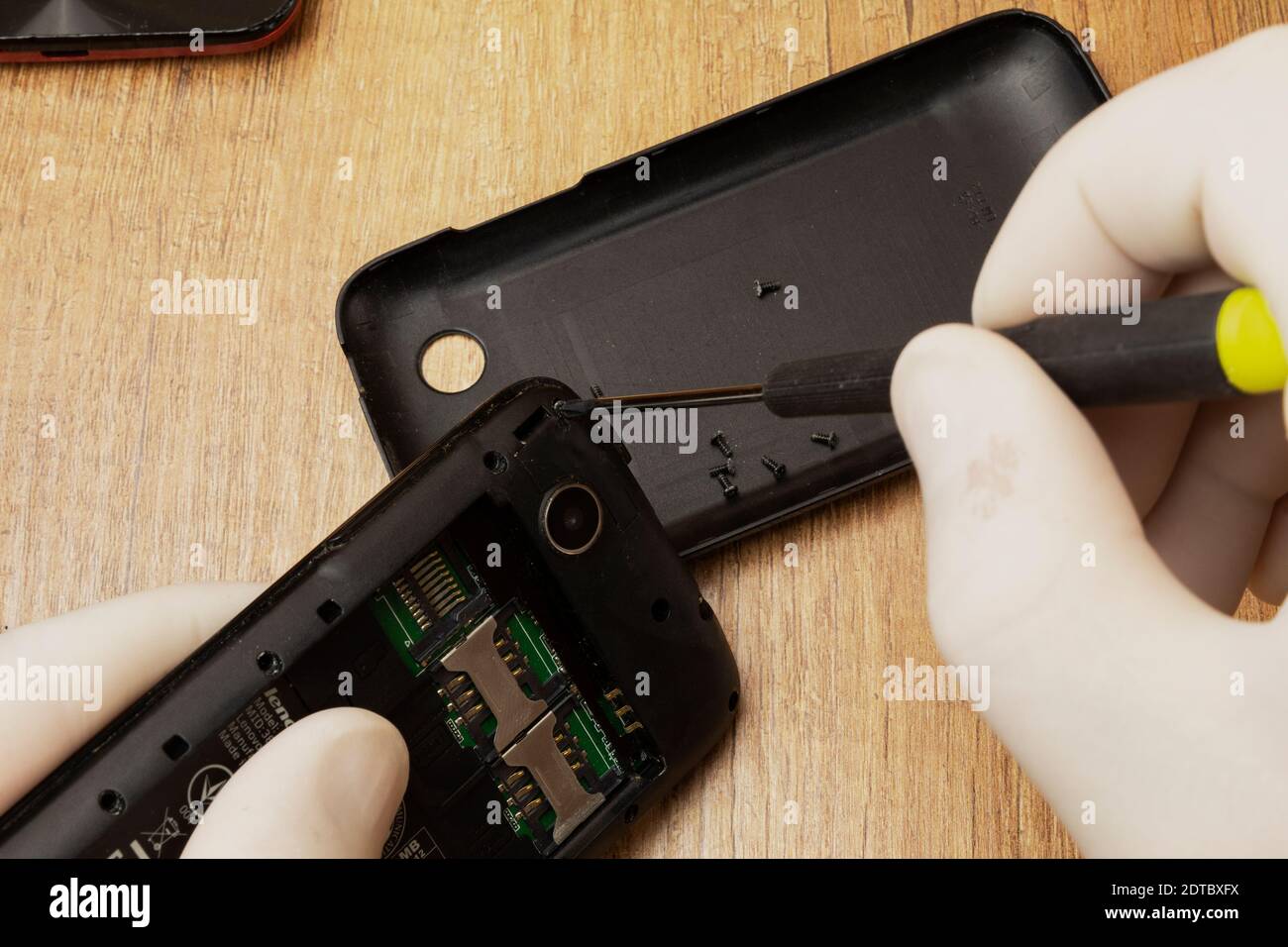 Mobile phone repair. Background and copy space Stock Photo - Alamy