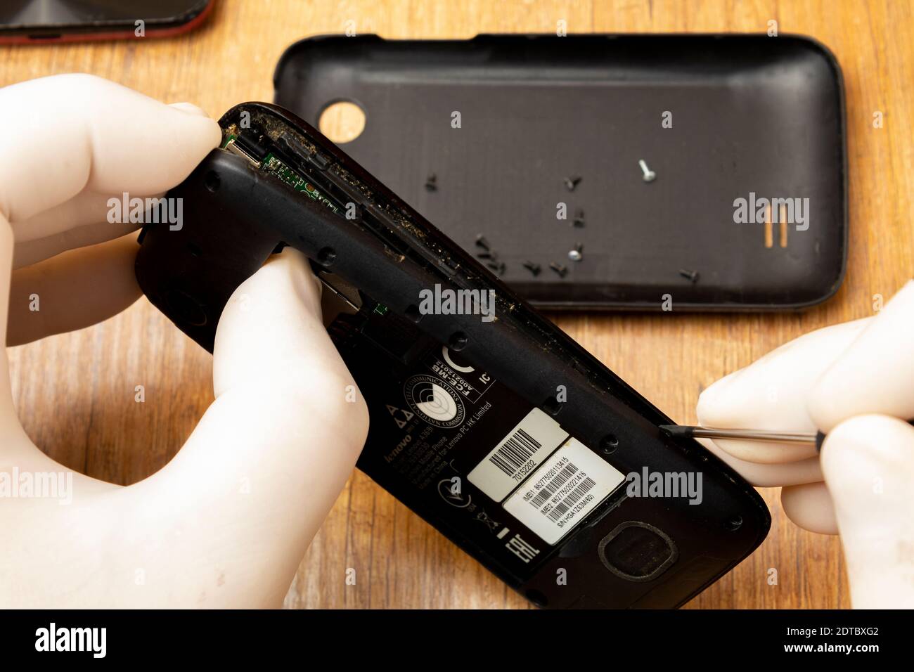 Mobile phone repair. Background and copy space Stock Photo - Alamy